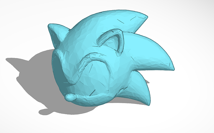 3D design Sonic head - Tinkercad