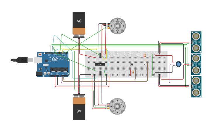 Circuit design 小车车 - Tinkercad