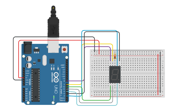 Circuit design X monitor serie - Tinkercad