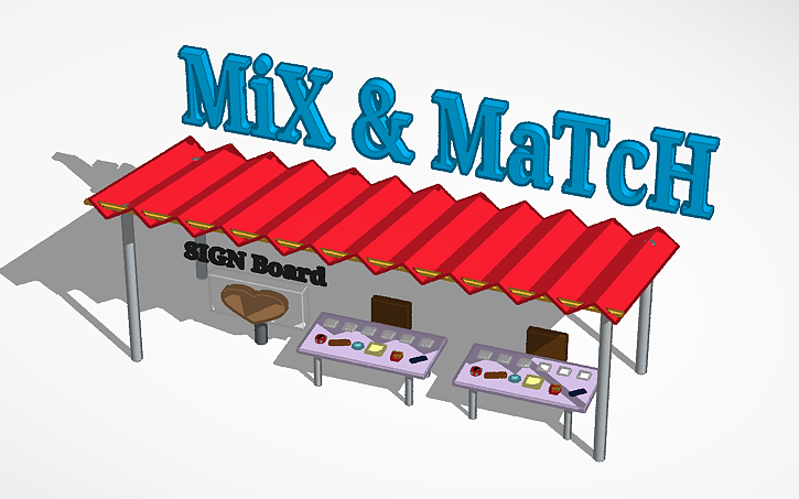 3D design mix and match booth - Tinkercad