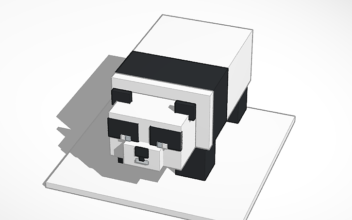 3D design Minecraft Panda Bear (Queen) - Tinkercad