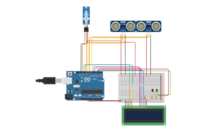 Circuit design PROYECTO DE AFORO MAXIMO - Tinkercad