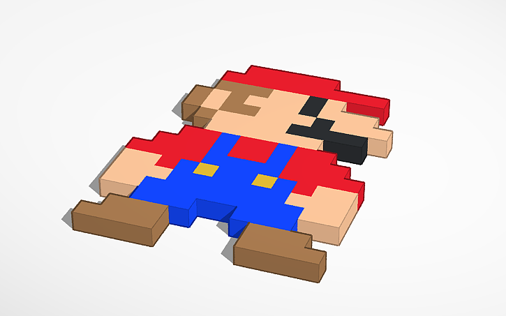 3D design Pixel Mario - Tinkercad