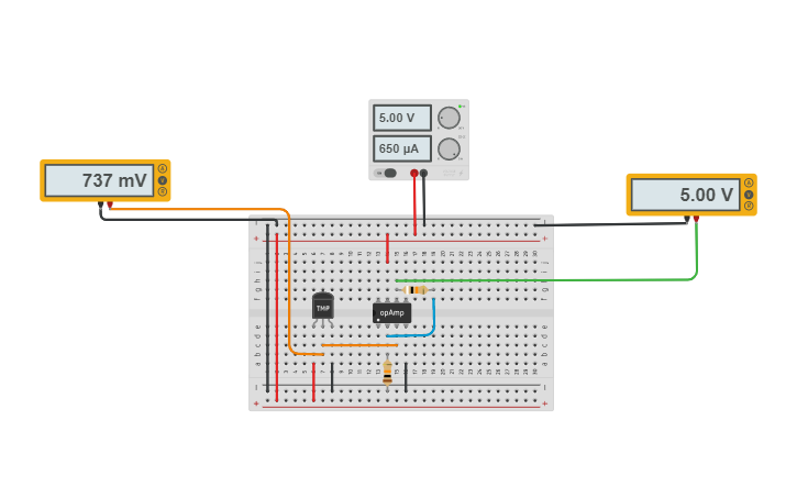 Circuit design #02(2) OpAmp Signal Conditioning - LM35 - Non invert (A ...