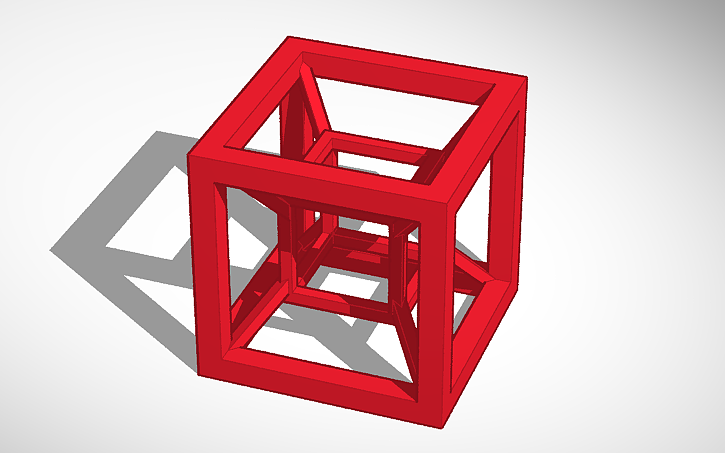 3D design 4D Tesseract - Tinkercad