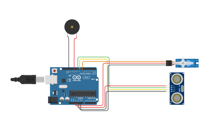 Circuit design Tong Sampah Ber-Akal - Tinkercad