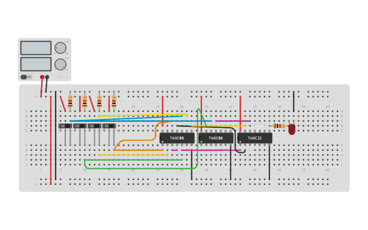 Circuit design 2.1.6 AOI Logic Design: Majority Vote - Tinkercad