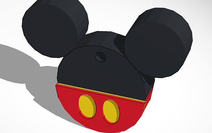 3D design mickey keychain - Tinkercad