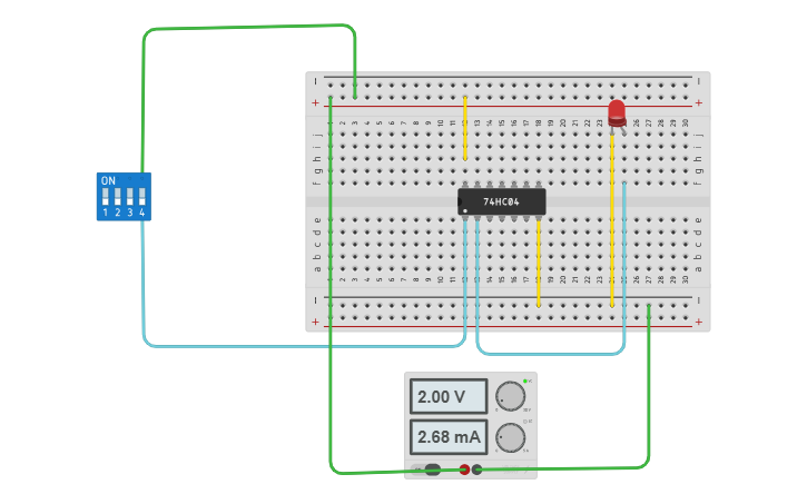 Circuit design NOT Gate - Tinkercad