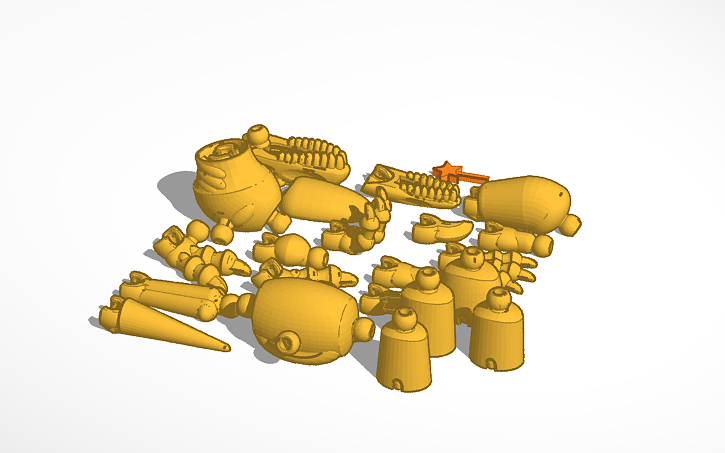 3D design Dino moveable layout - Tinkercad