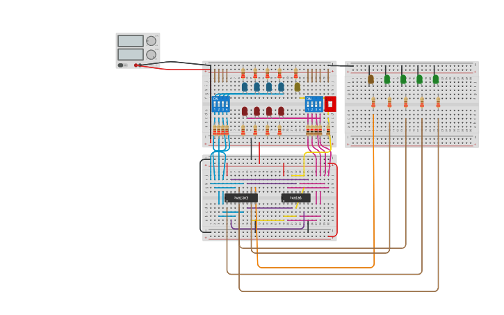 Circuit Design 4 Bit Adder Subtractor Tinkercad