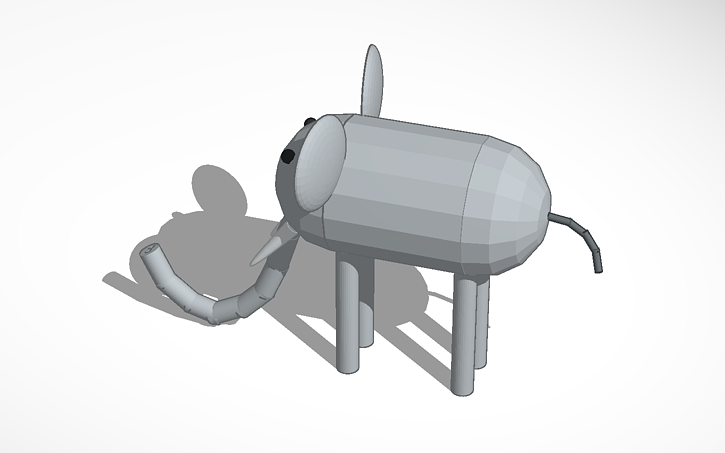 3D design cute Elephant - Tinkercad