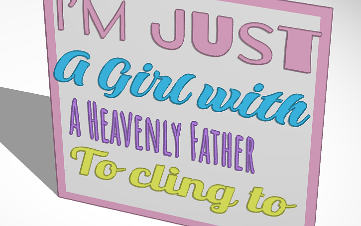 3D design Copy of Custom Font Text Quote - Tinkercad