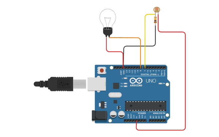 Circuit design automatic night lamp - Tinkercad