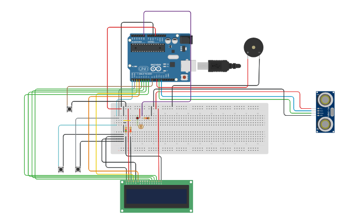Circuit design Proximity and Light Detecting Alarm Clock - Tinkercad
