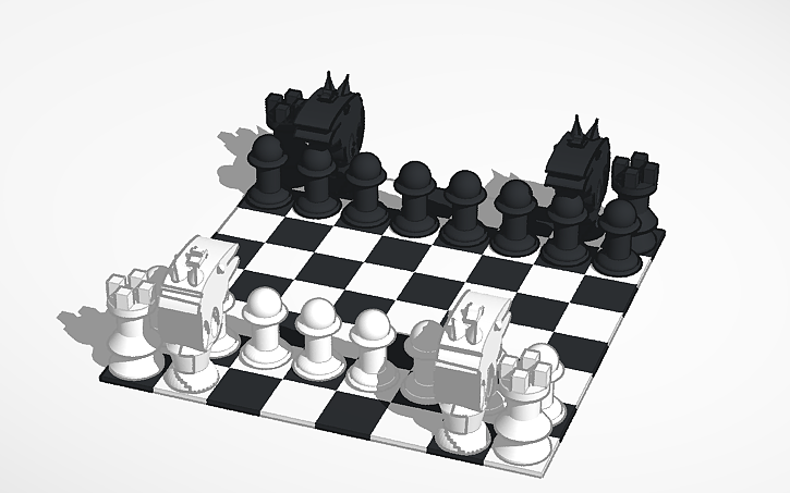 3D design Chess Knights - Tinkercad