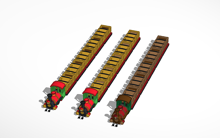 3D design Big Thunder Mountain locomotive & carts - Tinkercad