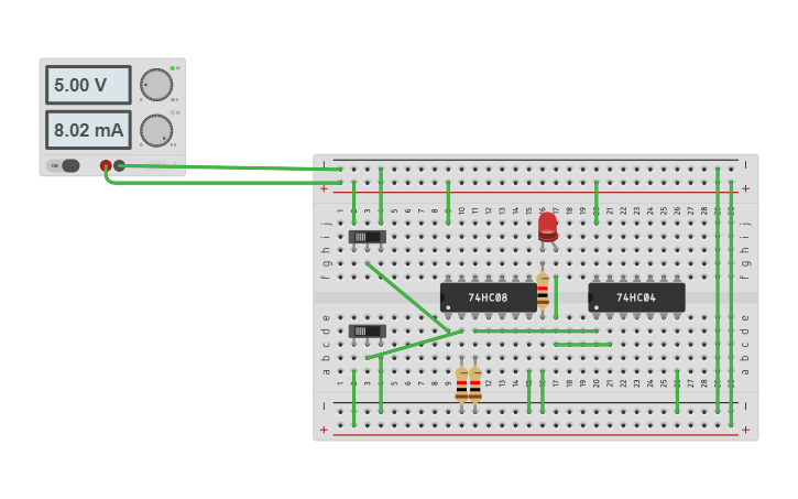 Circuit design ABCD LAB 2 EX2A - Tinkercad