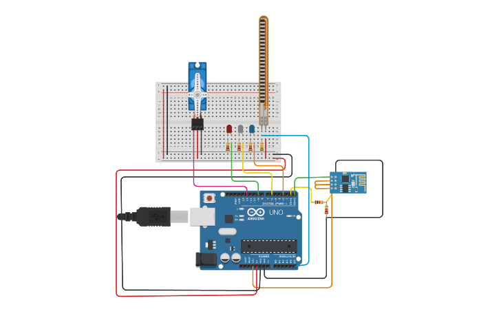 Circuit design SENSOR FLEXIVEL COM WI-FI - Tinkercad