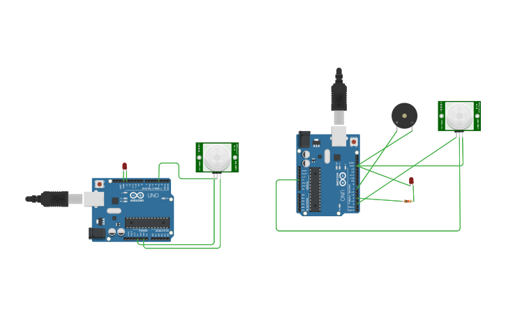 Circuit design Sensors - Tinkercad