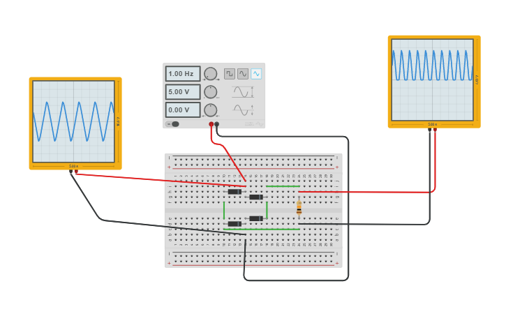 Circuit design Full Wave Rectifier - Tinkercad