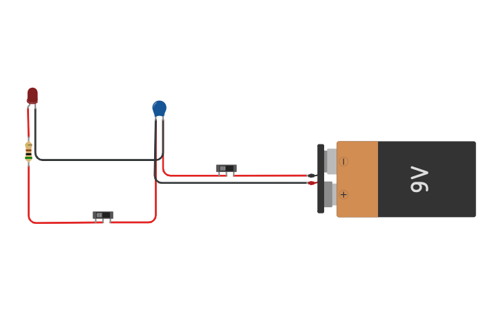 Circuit design Capacitor Charging and Discharging LED Circuit - Tinkercad