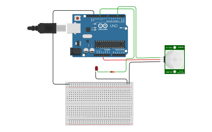 Circuit design IR Sensor - Tinkercad
