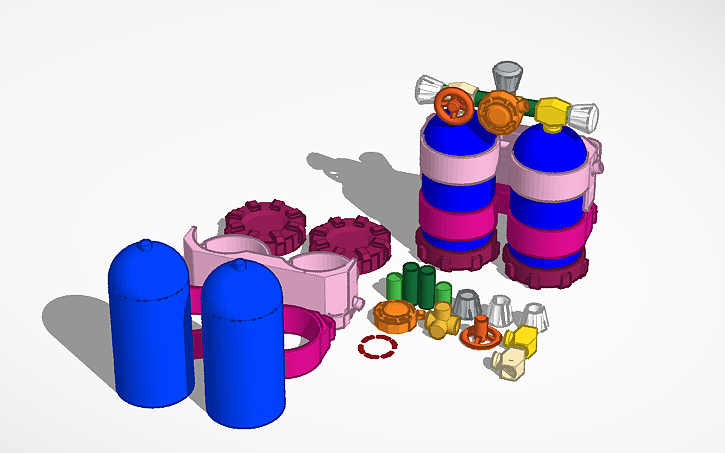 3D design prisoner diving gear printable pieces - Tinkercad