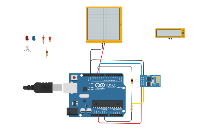 Circuit design ESP8266 - Tinkercad