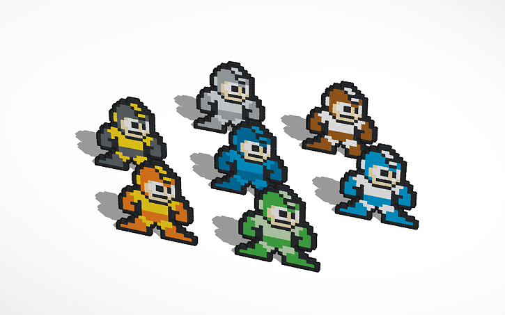 3D design Megaman 1 powers - Tinkercad