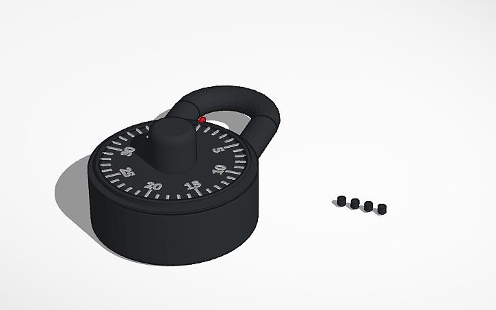 3d Design Combination Lock Working Tinkercad