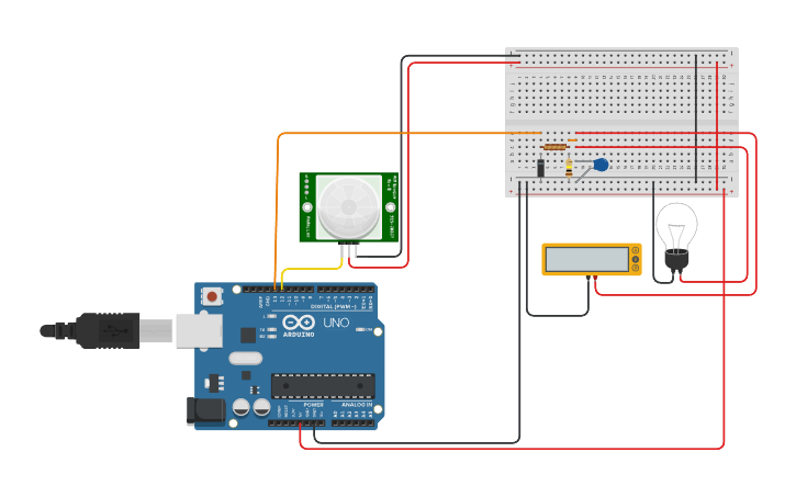 Circuit design Motion Sensor - Tinkercad