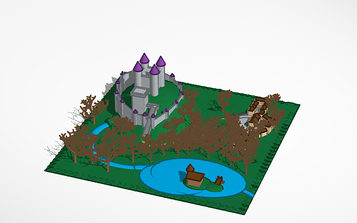 3D design Tinkercasted map concept: Castle - Tinkercad