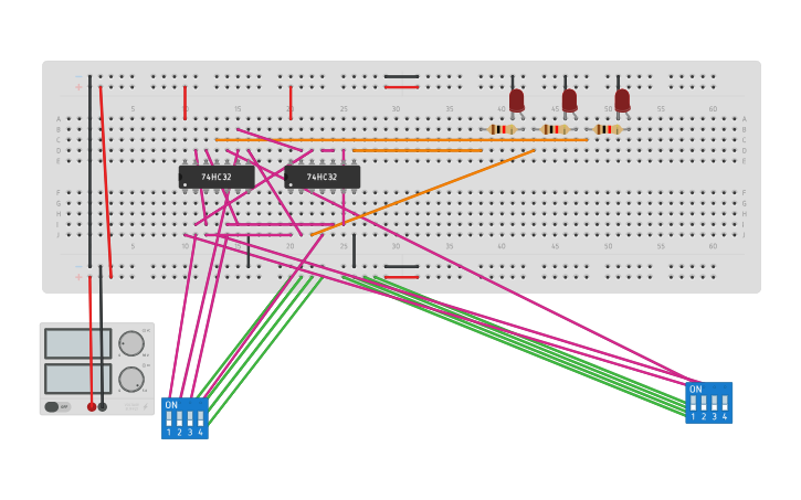 Circuit design 8X3 ENCODER - Tinkercad