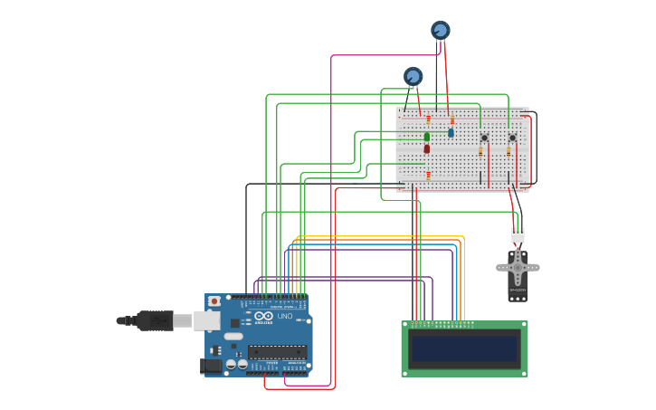 Circuit design ELE1301 - Assignment 3 (Automatic Pet Feeder) - Tinkercad