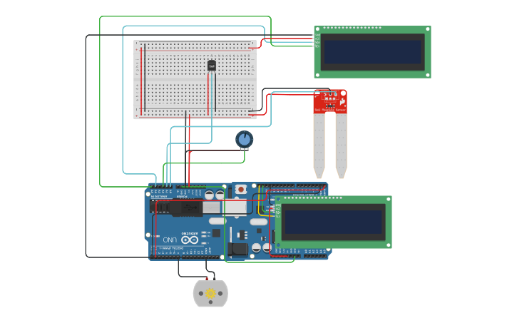 Circuit design iot smart irrigation - Tinkercad