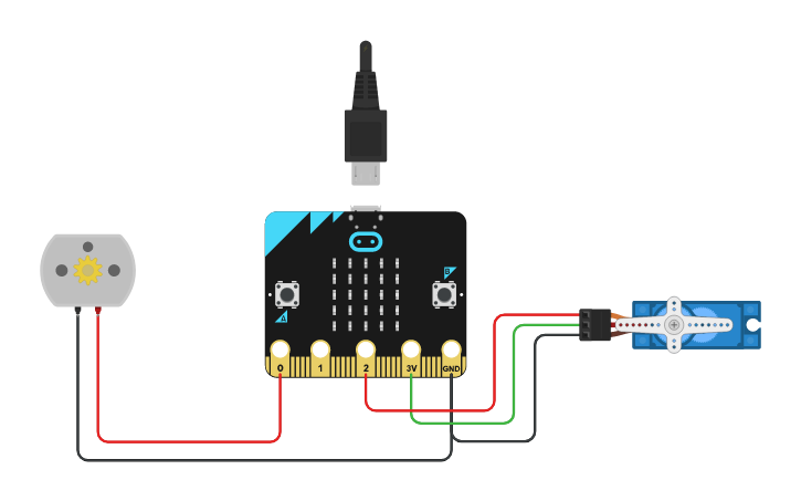 Circuit design Temperature sensor microbit - Tinkercad