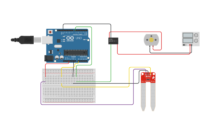 Circuit design Automated Plant Watering System - Tinkercad