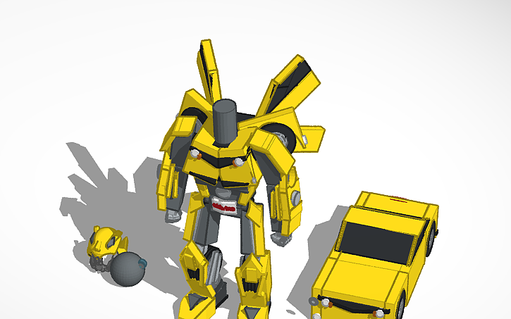 3D design bumblebee transformer - Tinkercad