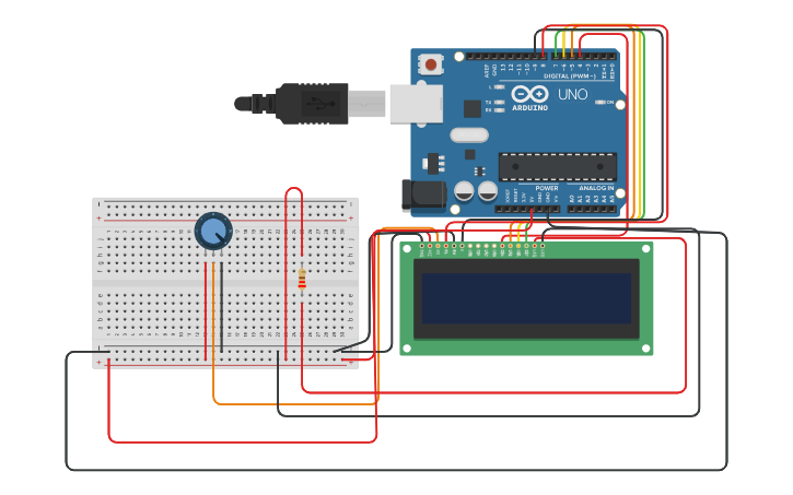 Circuit Design Lcd Ardiuno Tinkercad