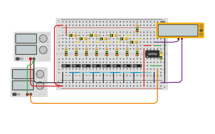 Circuit design Red R-2R - Tinkercad