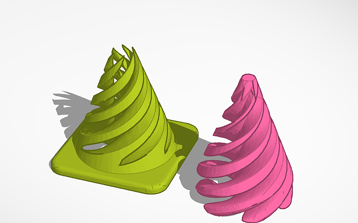 3D design Traffic Cone Spiral Passthrough Fidget Toy - Tinkercad