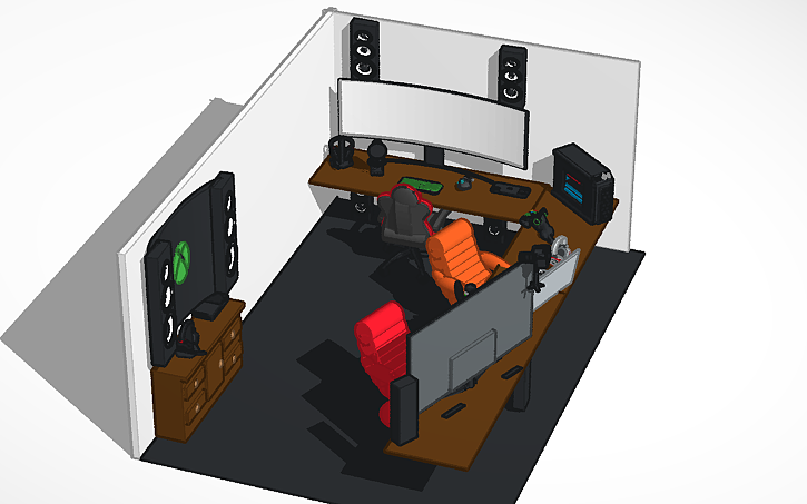 3D design gaming setup 2 - Tinkercad