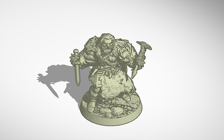 3D design CaveMan with Base - Tinkercad