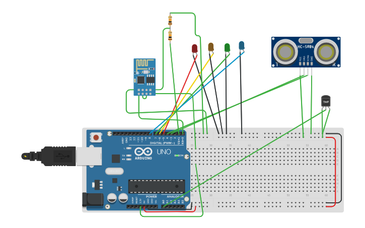 Circuit design IOT Project(Bluetooth HC06) - Tinkercad