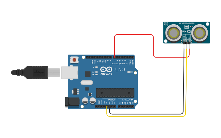 Circuit design INTERFACING OF ULTRASONIC SENSOR WITH ARDUINO - Tinkercad