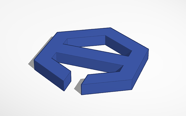 3D design Hexagon Alphabet A - Tinkercad