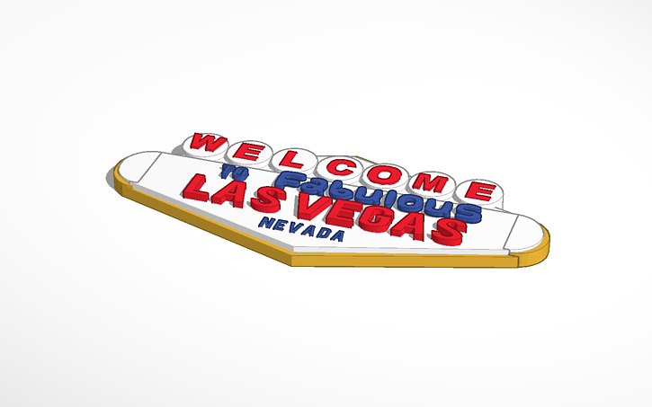 3D design Las Vegas SIgn - Tinkercad
