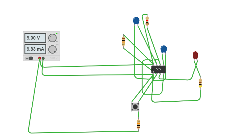 Circuit design 555 Timer Monostable Circuit - Tinkercad