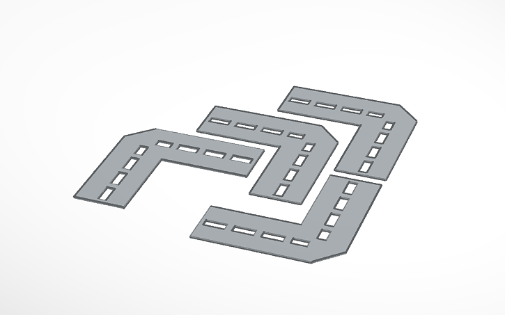 3D design SC: corner road - Tinkercad